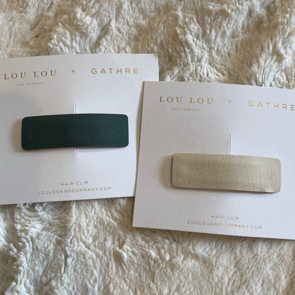 Lou Lou & Company | Accessories | Lou Lou Gathre Hair Clips Green And ...